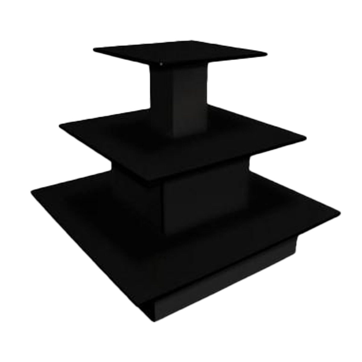 3-TIER BLACK WOOD SQUARE DISPLAY TABLE | Store Displays