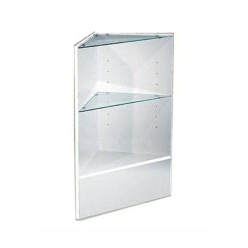 Triangle Corner Display w/ Glass Shelves - White | Store Displays®