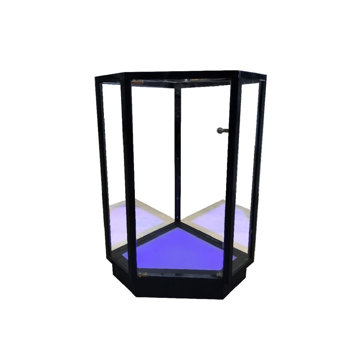 | 38"H Black Extra Vision Pentagon Corner Case w/ RGB Lighted Base ...