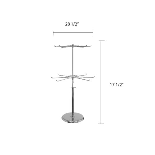 2-Tier Small Revolving Rack - Chrome | Store Displays®