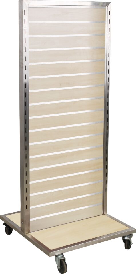| 2 Way Rolling Slatwall Tower Display w/ Casters | Store Displays®