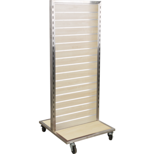 | 2 Way Rolling Slatwall Tower Display w/ Casters | Store Displays