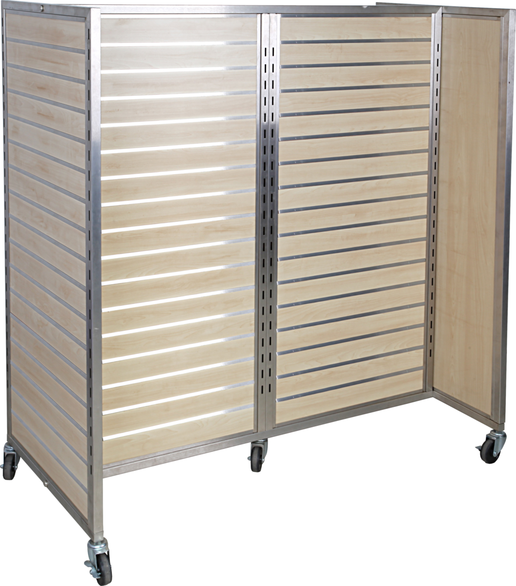 | Gondola Slatwall 3 Panel Merchandiser W/ Satin Nickel Frame | Store ...