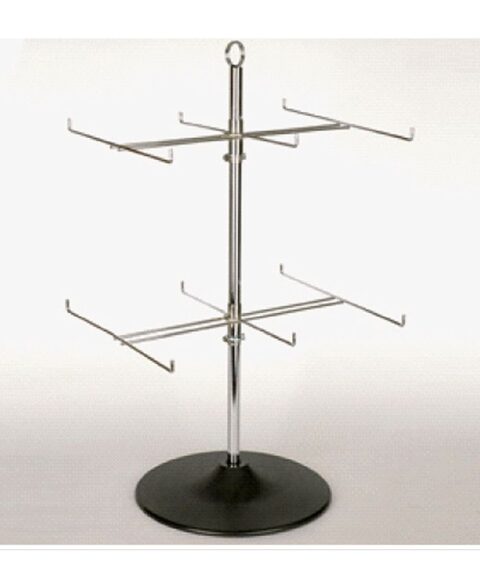2-Tier Spinner Disply W/ Prongs - Chrome | Store Displays®