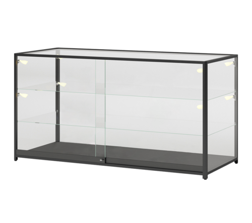 6' Black Extra Vision Display Case w/LED Spotlights | Store Displays®
